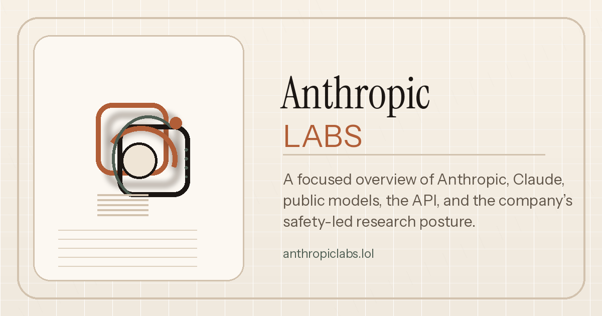 Anthropic Labs | Claude Models, API, and AI Safety Guide